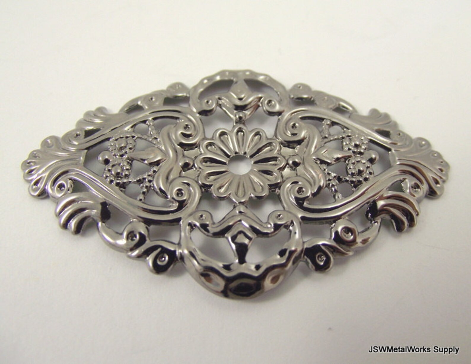 59mm Gunmetal Plated Filigree Focal Pendant Connector Large | Etsy