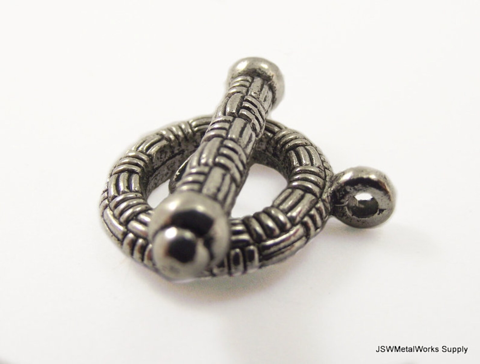 2 Basket Weave Pewter Toggle Clasps Sturdy Antiqued Silver - Etsy