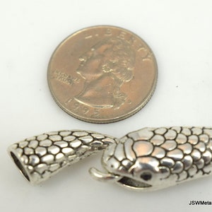 2 Snake Pewter Hook Clasps, Antique Silver Reptile Hook & Eye Toggle ...