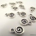 20 Pewter Swirl Charms, Small Swirl Pendants, 11 X 8 Mm Small Pewter ...