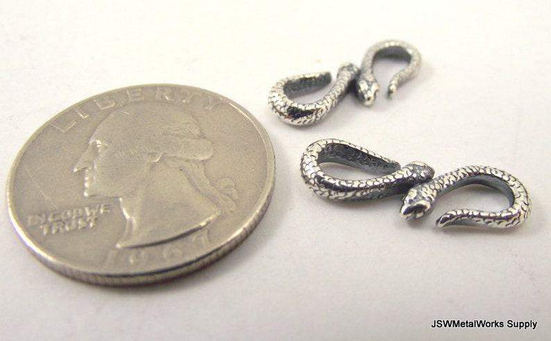 1 Sterling Silver Double Snake S Hook Clasp Connector | Etsy