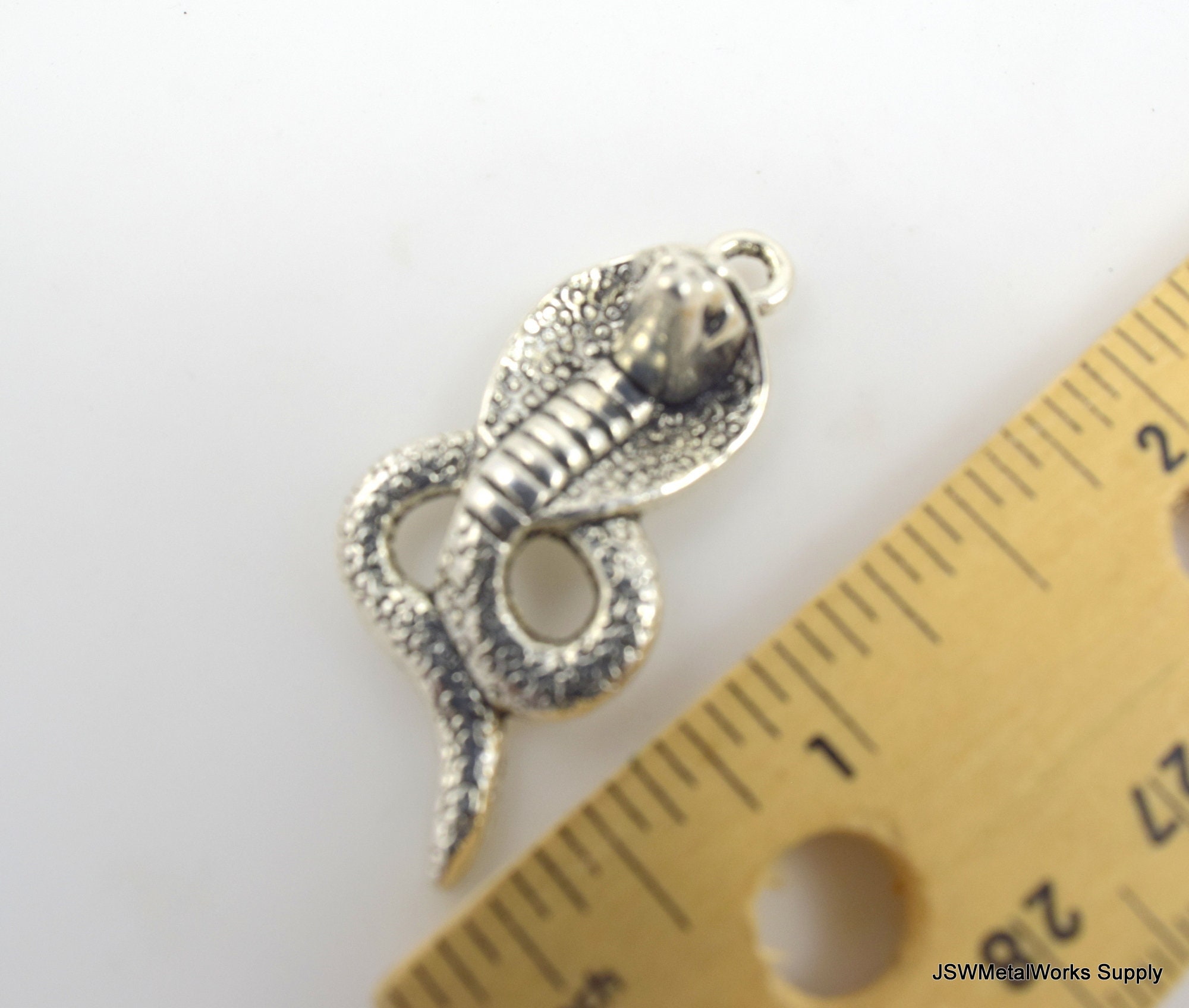 41 x 19mm Cobra Snake Pewter Pendant Large Antiqued Silver | Etsy