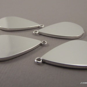 Shiny Silver Teardrop Charms Teardrop Tag Blank Discs Silver - Etsy