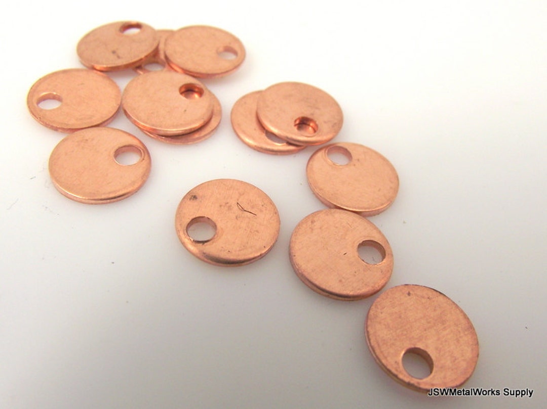 25 0.35 Inch Copper Tags, Small Blank Discs, 0.35", Stamping Blank ...