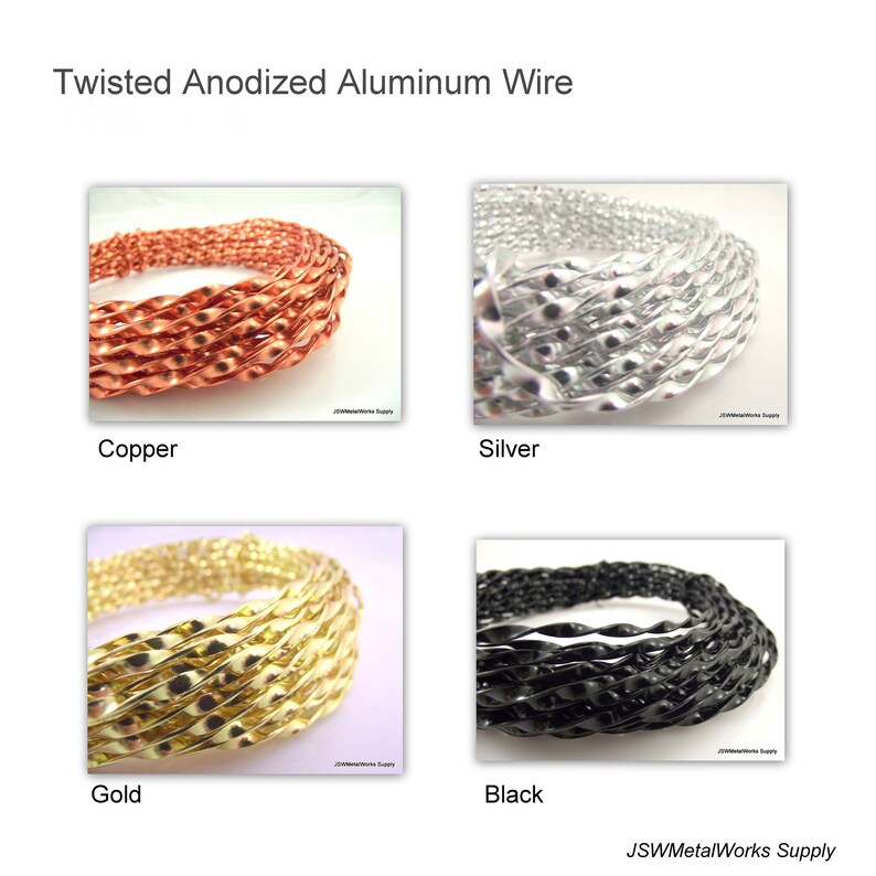 Twisted Anodized Aluminum Wire 3mm Twisted Wire 16 Gauge 10 - Etsy
