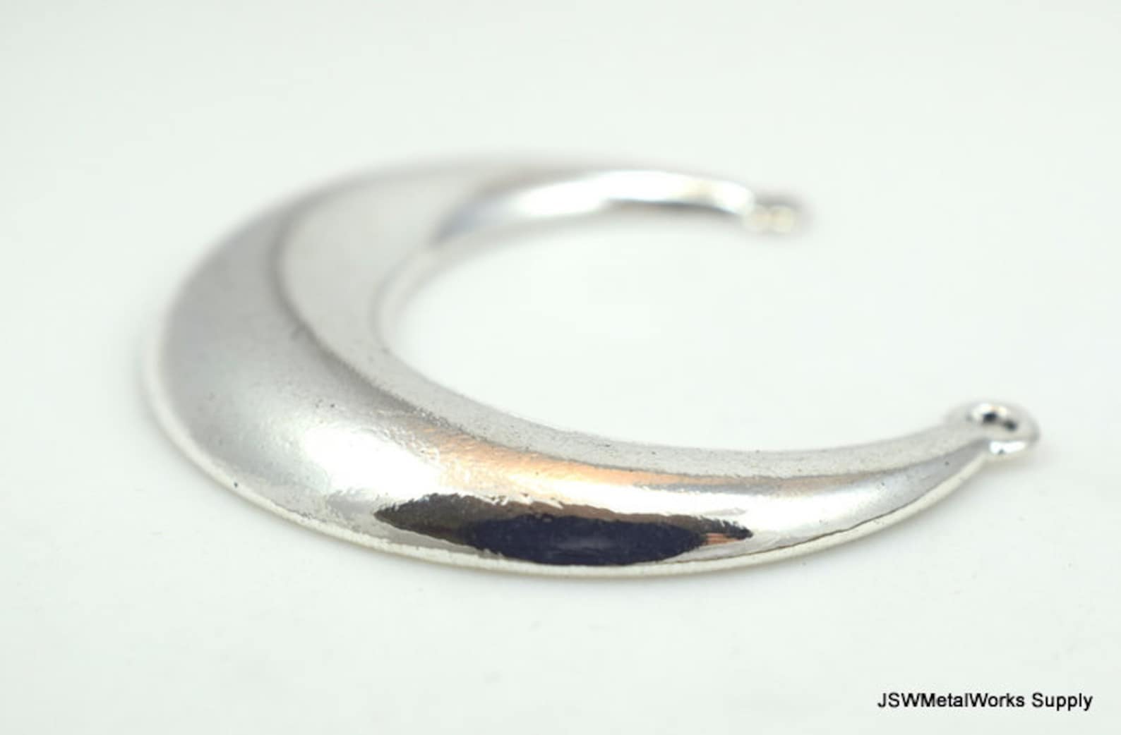 Large Crescent Moon Pewter Pendant, Antiqued Silver Moon Pendant, Large ...