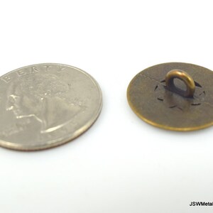 Small Abstract Antiqued Brass Button, Round Brass Button, Decorative ...