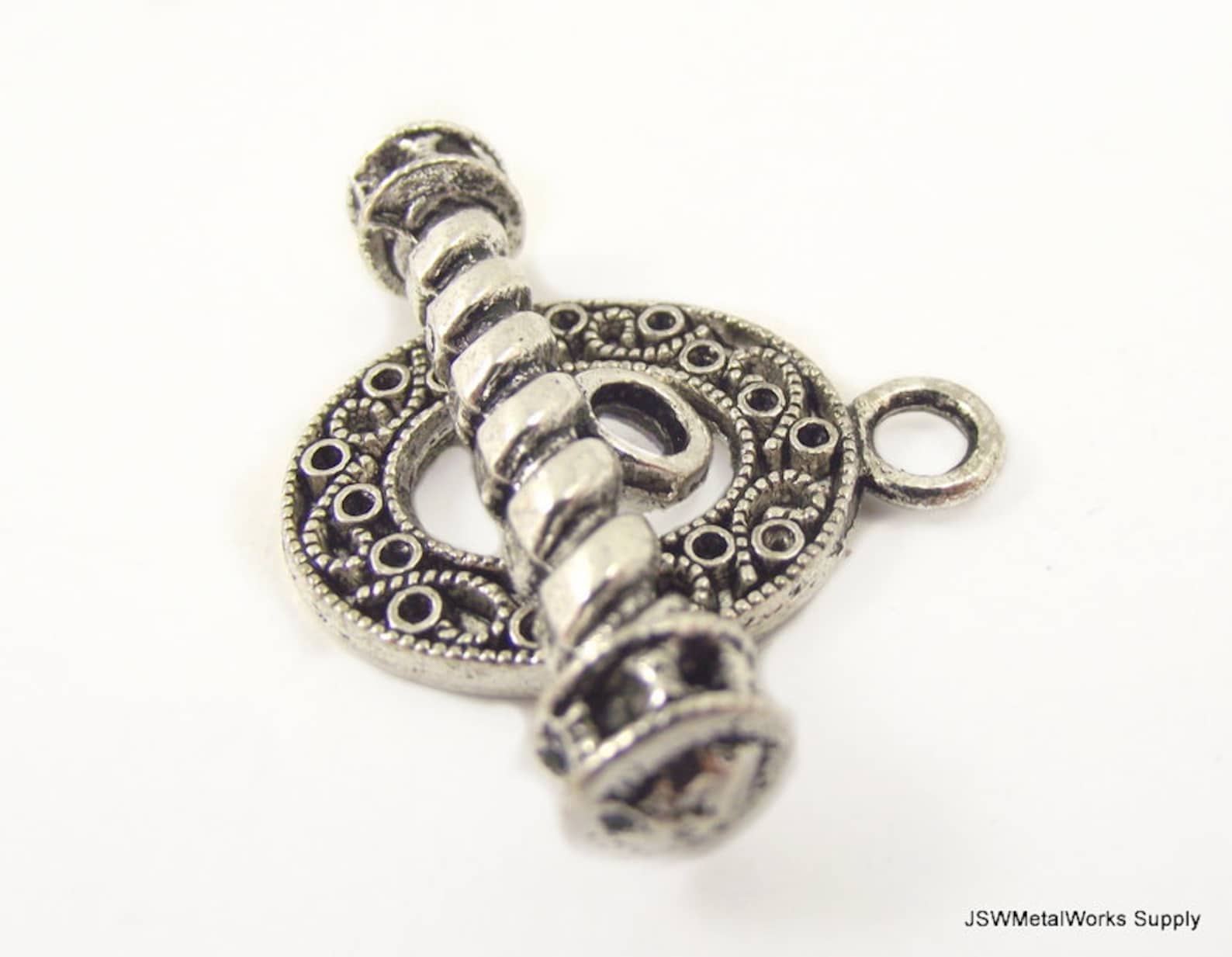 1 Ornate Oval Pewter Toggle Clasp, Designer Fancy Antiqued Silver ...