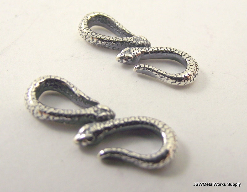 1 Sterling Silver Double Snake S Hook Clasp Connector | Etsy