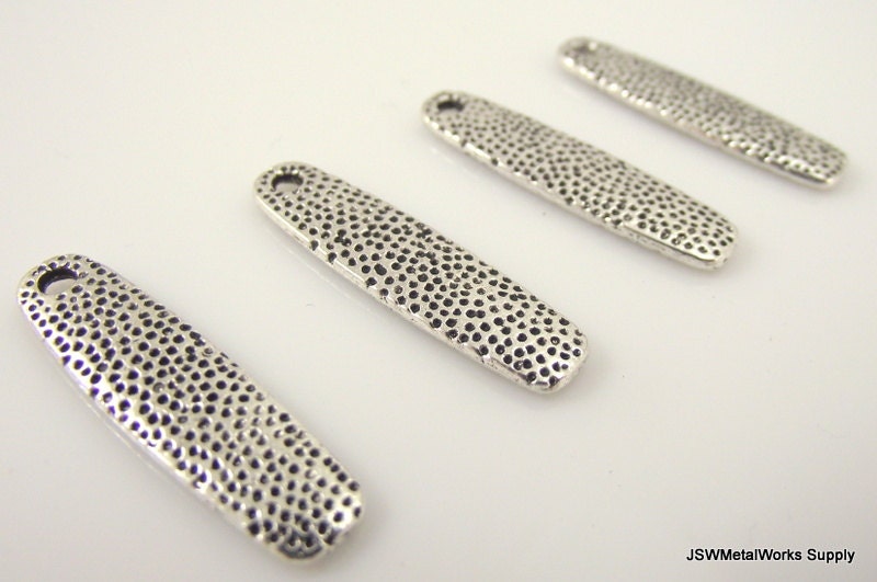 10 Textured Rectangular Pewter Bar Dotted Textured Antiqued - Etsy