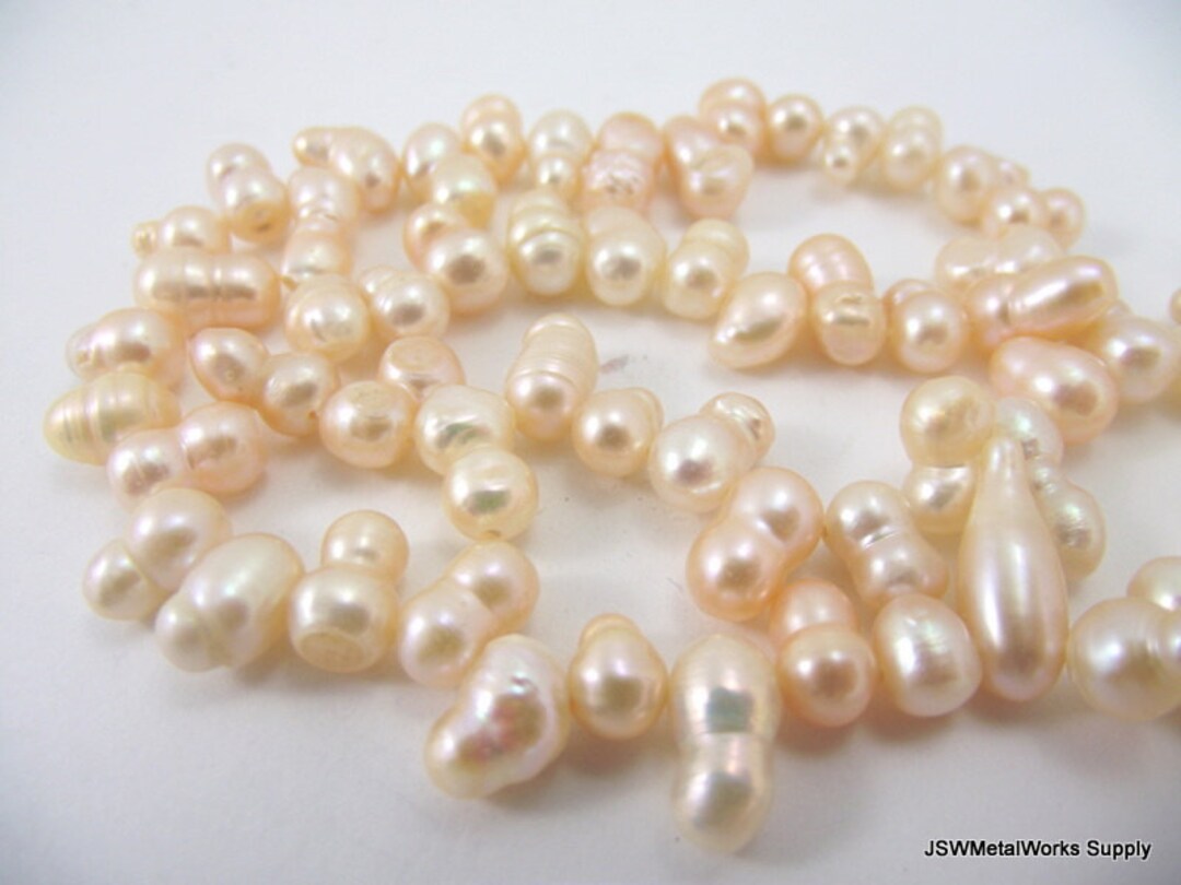 9mm - 15mm Peach Cultured Freshwater Peanut Pearl, Peach Peanut Pearl ...