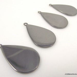 24mm X 16mm Gunmetal Teardrop Tag Charms, Gunmetal Stamping Etching ...