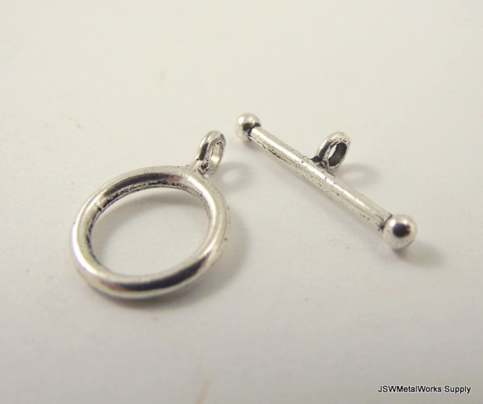 4 Pewter Antiqued Silver Toggle Clasps, Silver Toggle Clasp End Closure ...