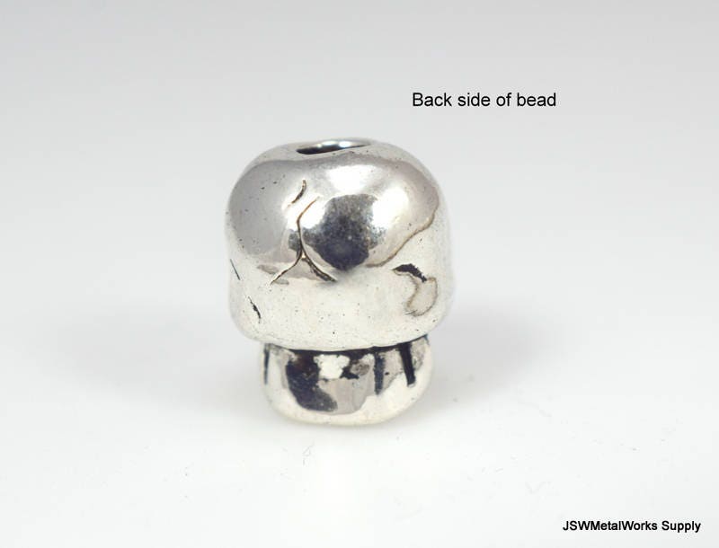 1 Pewter Skull Bead Large Skull Charm Skeleton Head Bead - Etsy