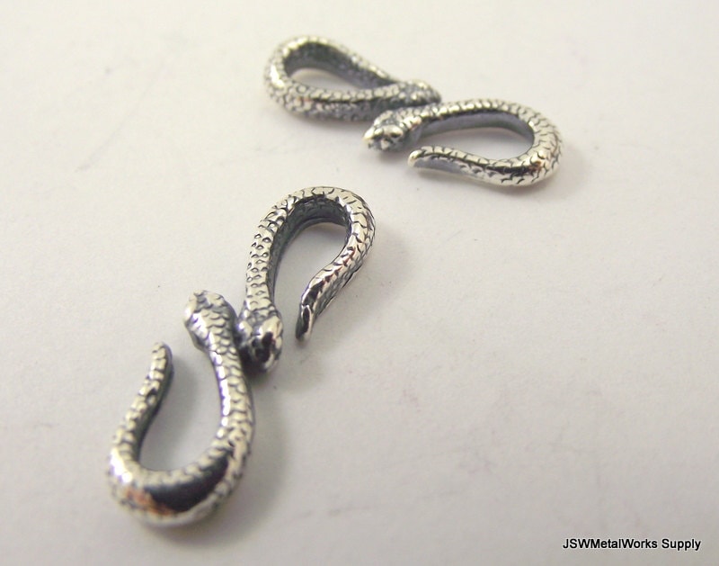 1 Sterling Silver Double Snake S Hook Clasp Connector | Etsy