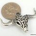 Large Pewter Bull Longhorn Head Focal Pendant, Hollow Puffed Antiqued ...