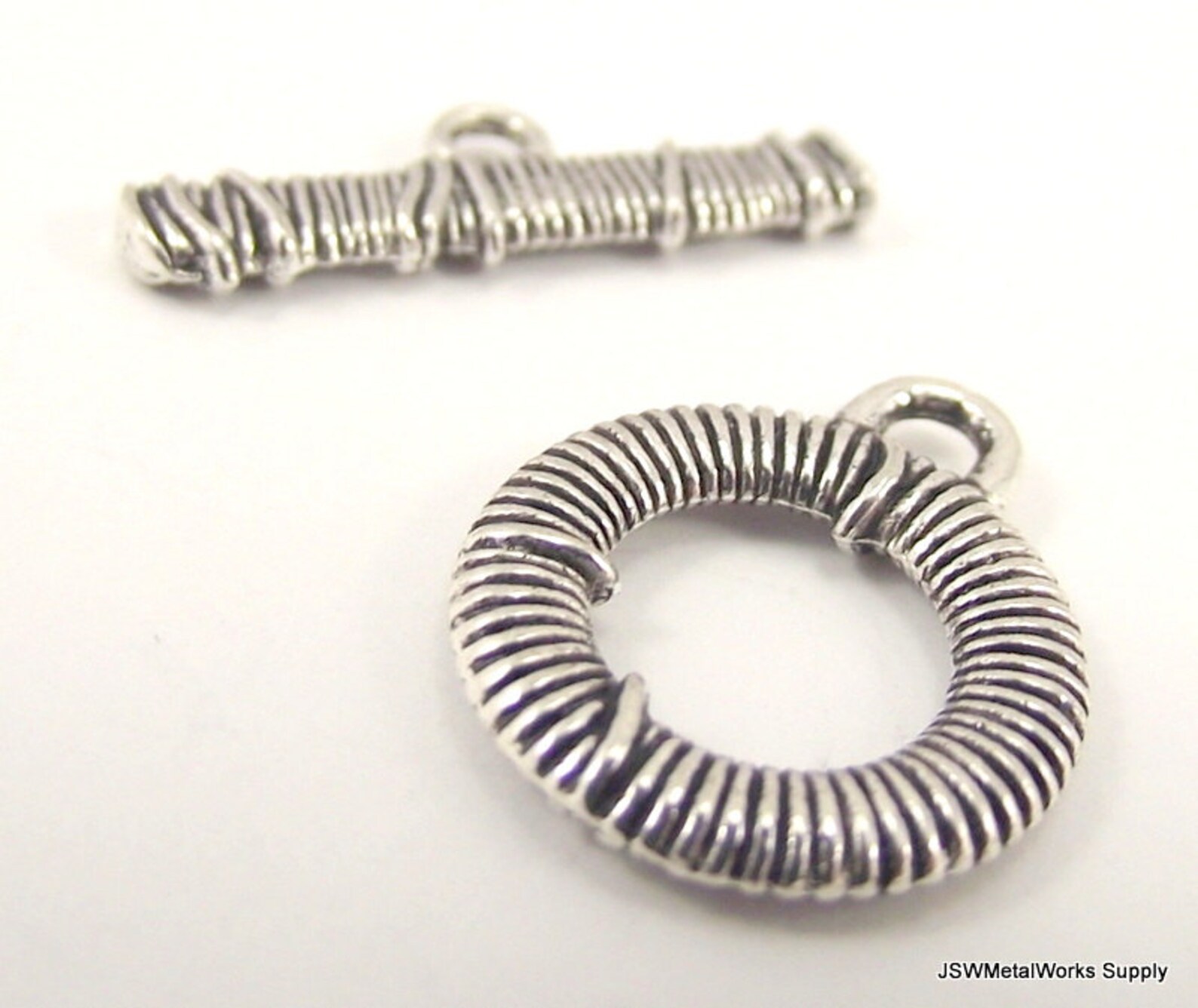 3 Decorative Antiqued Silver Pewter Toggle Clasp, Pewter Clasp, Wire ...