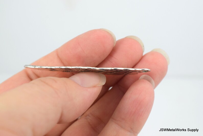 10 Large Pewter Leaf Pendant 59mm X 16mm Detailed Antiqued - Etsy