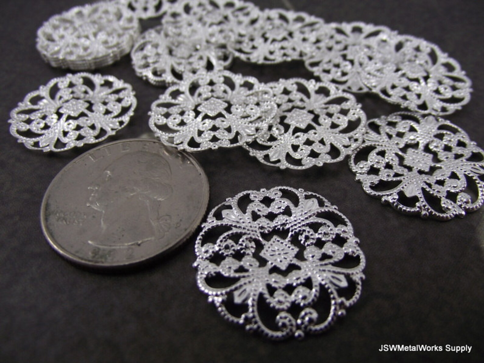 22mm Silver Plated Filigree Rounds Small Filigree Stamping - Etsy
