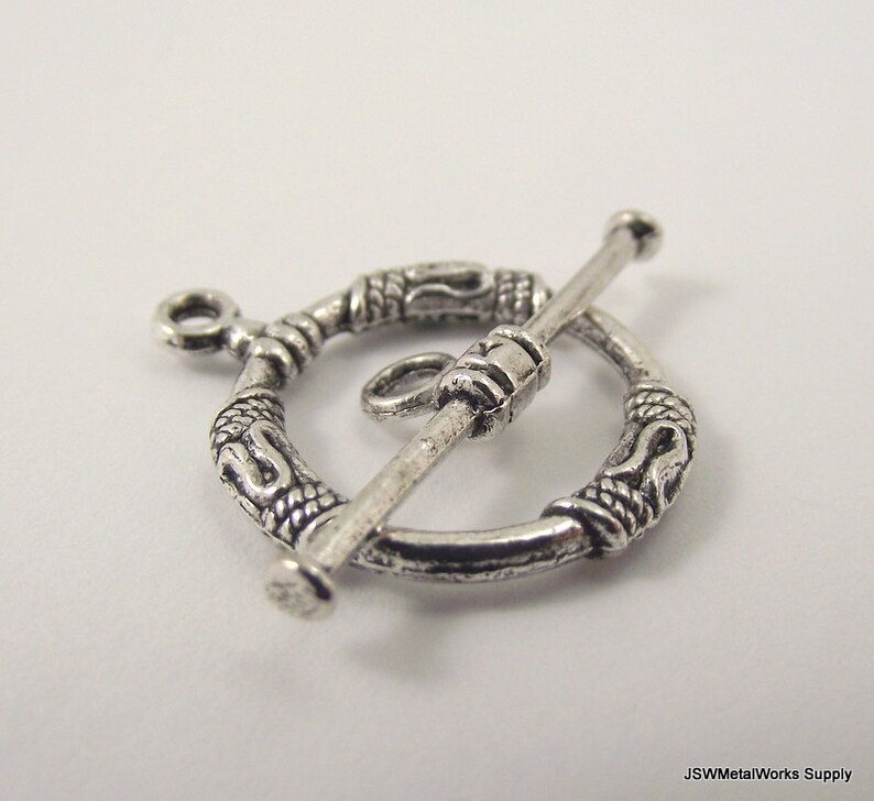 4 Bali Pewter Toggle Clasp Antiqued Silver Toggle Clasp - Etsy
