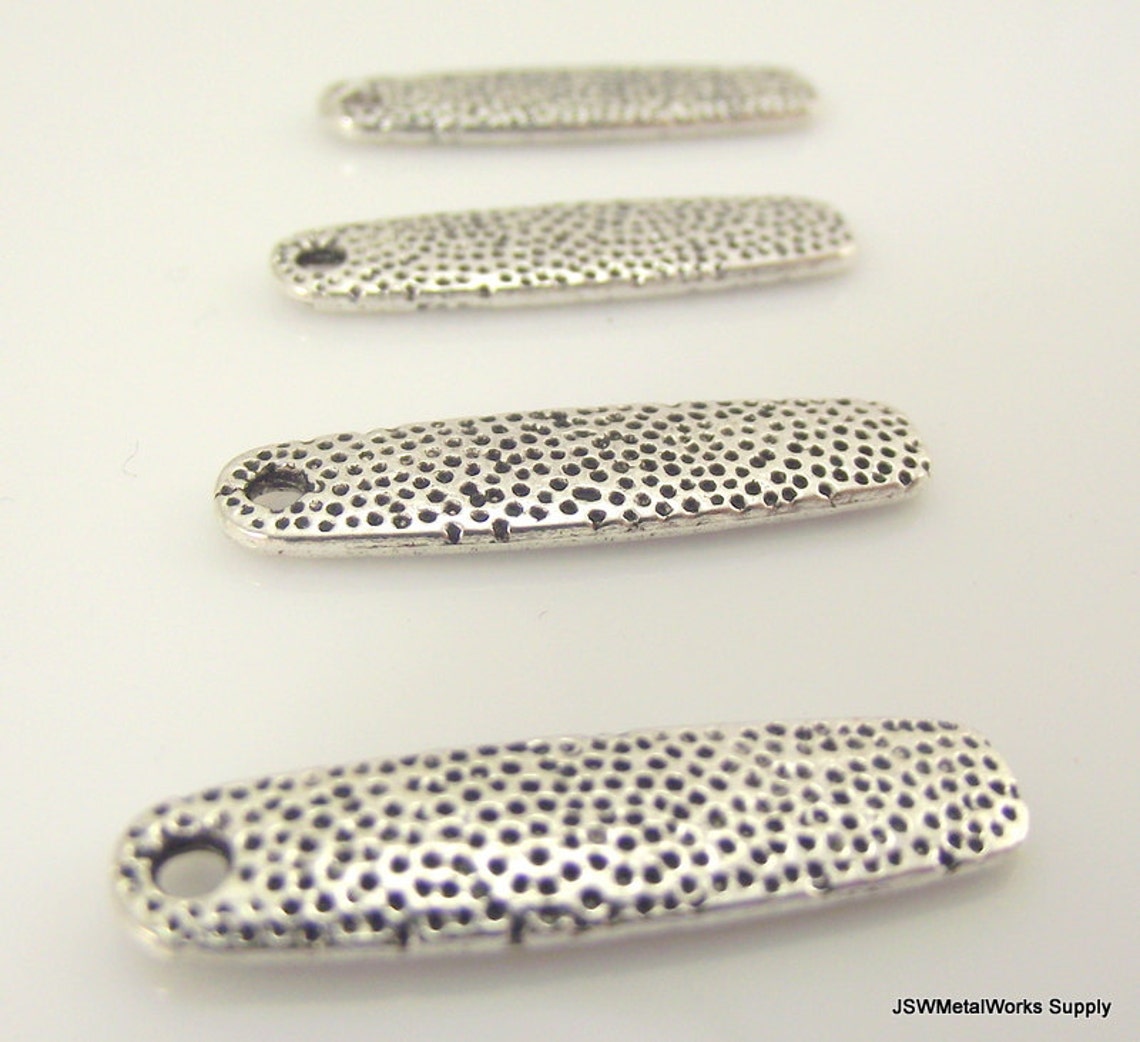 10 Textured Rectangular Pewter Bar Dotted Textured Antiqued - Etsy