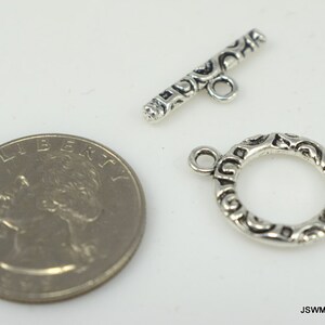 2 Swirl Pewter Toggle Clasp, Ornate Silver Toggle Clasp End Closure ...