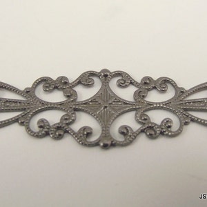 Gunmetal Filigree Marquise Stampings 56.5mm X 15mm, Gunmetal Filigree ...