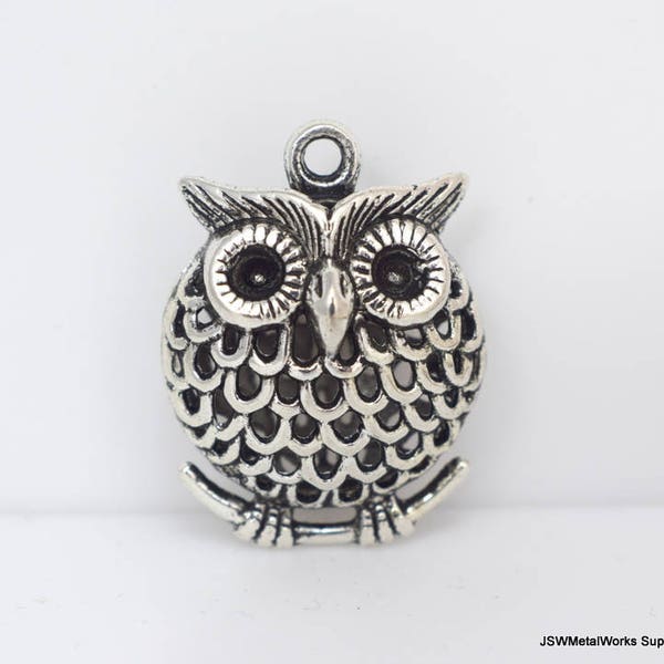 Owl Pendant Pewter - Etsy