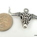 Large Pewter Bull Longhorn Head Focal Pendant, Hollow Puffed Antiqued ...