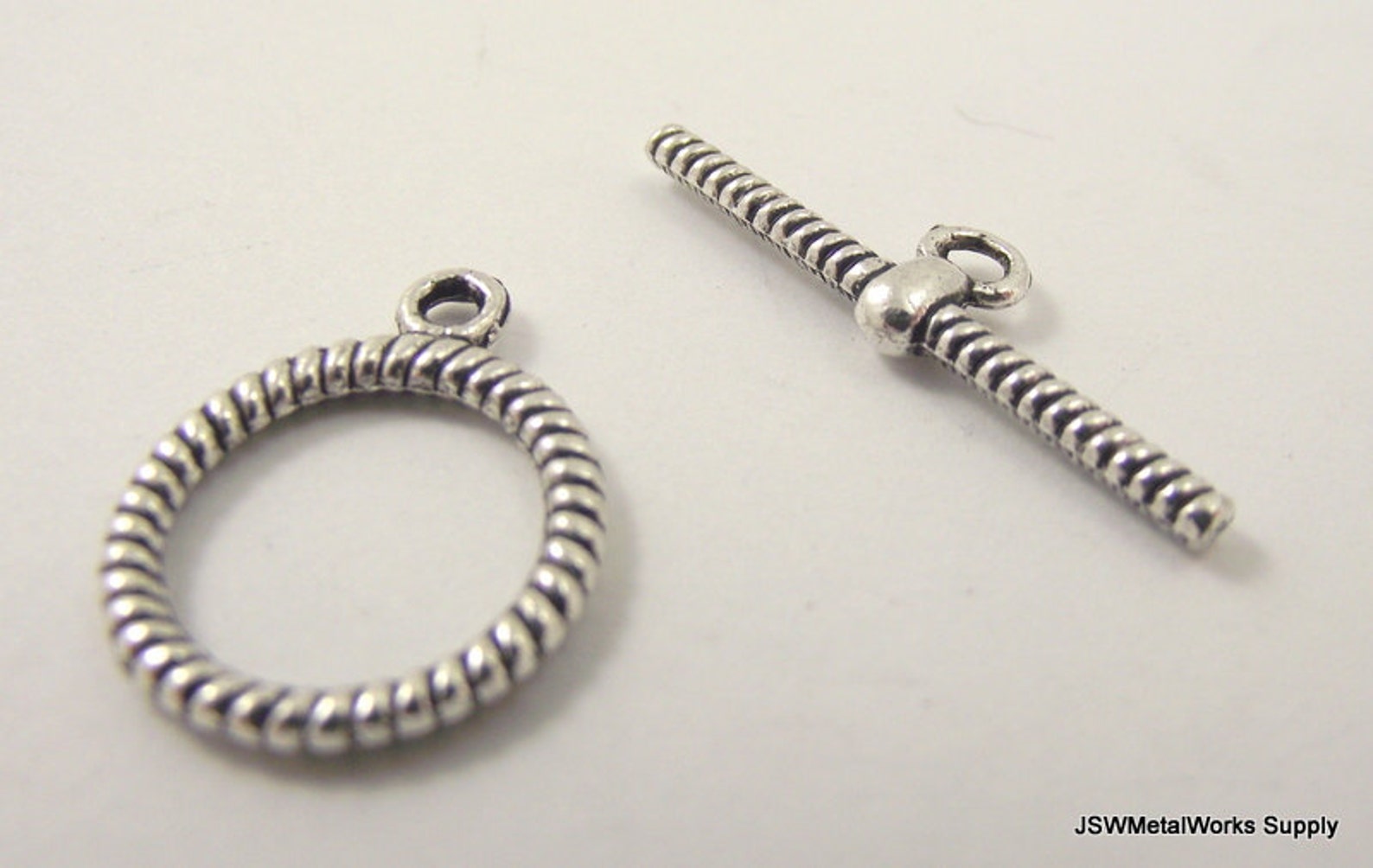 2 Rope Antiqued Silver Pewter Toggle Clasp Ornate Silver - Etsy