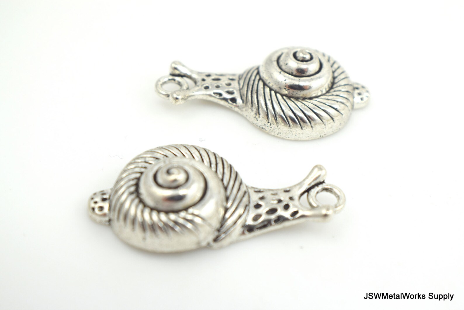 Silver Snail Pewter Charms Antiqued Silver Snail Charm for - Etsy