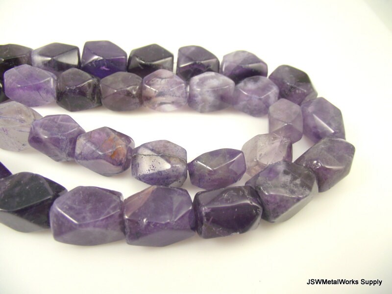 13mm 17mm Large Amethyst and Chevron Amethyst Faceted | Etsy