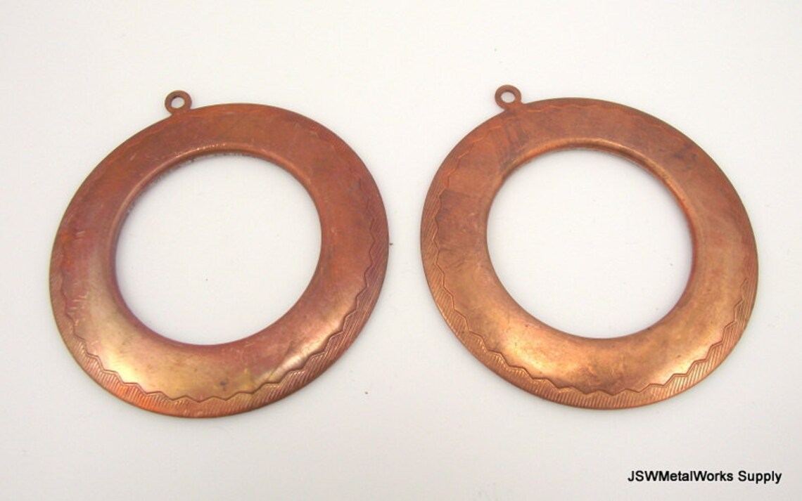 Vintage Large Antiqued Copper Round Pendant Cutout Round Tag - Etsy