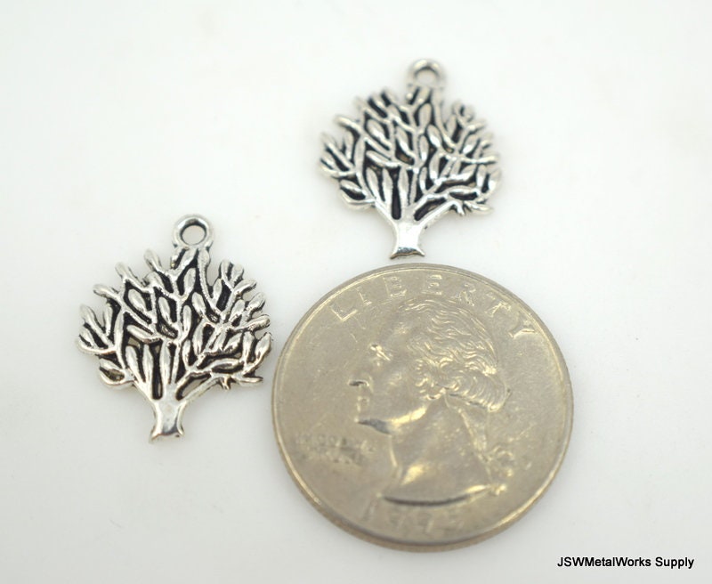 12 Small Tree of Life Pewter Charms Antiqued Silver Tree of | Etsy