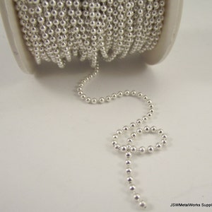 BULK 50 Feet 2.4mm Unfinished Silver Ball Chain, Silver, 2.4mm Ball ...