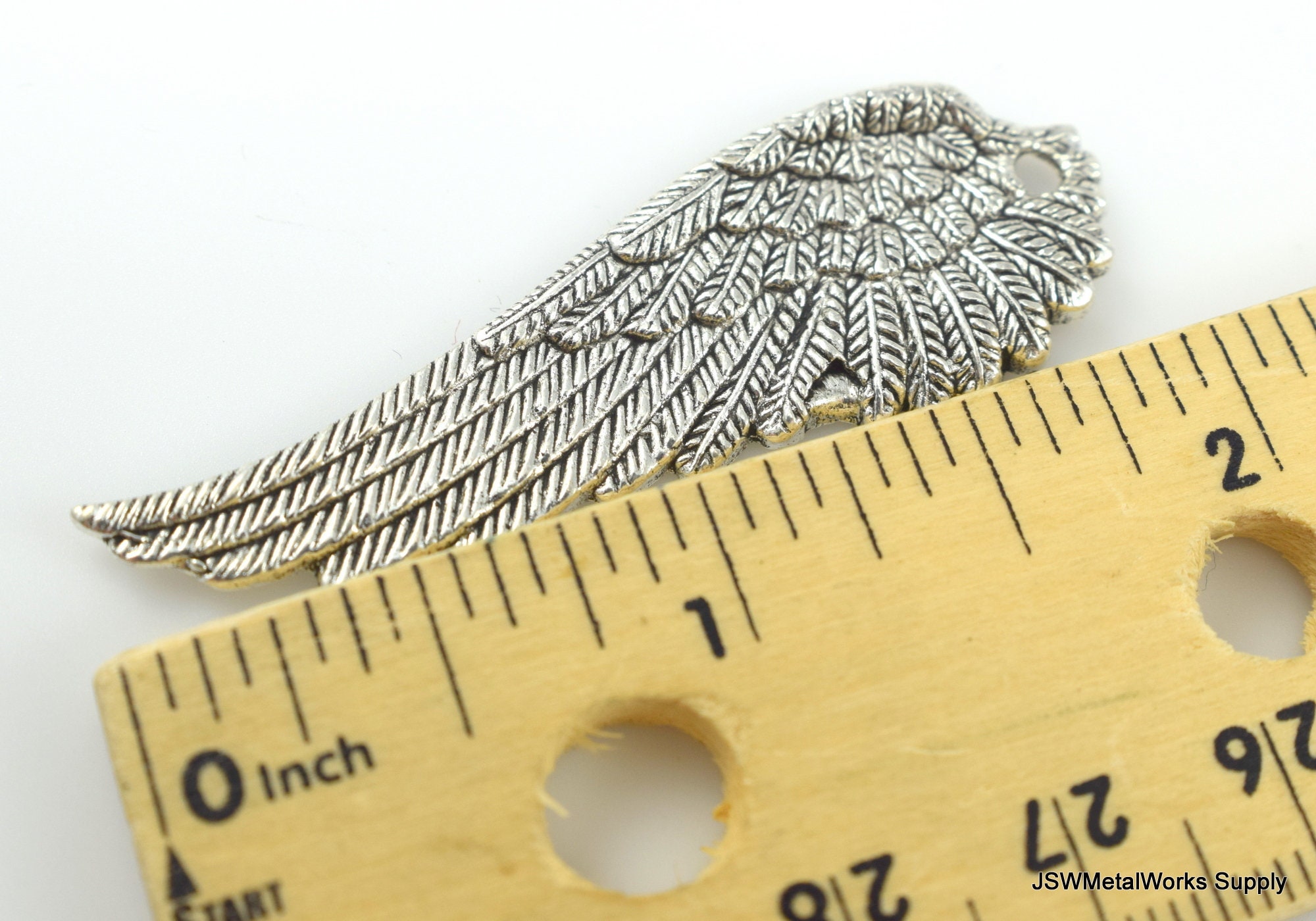 Detailed Pewter Guardian Angel Wing Pendants Antiqued Silver | Etsy