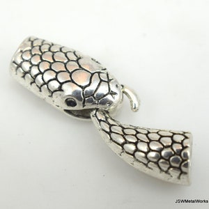 2 Snake Pewter Hook Clasps, Antique Silver Reptile Hook & Eye Toggle ...
