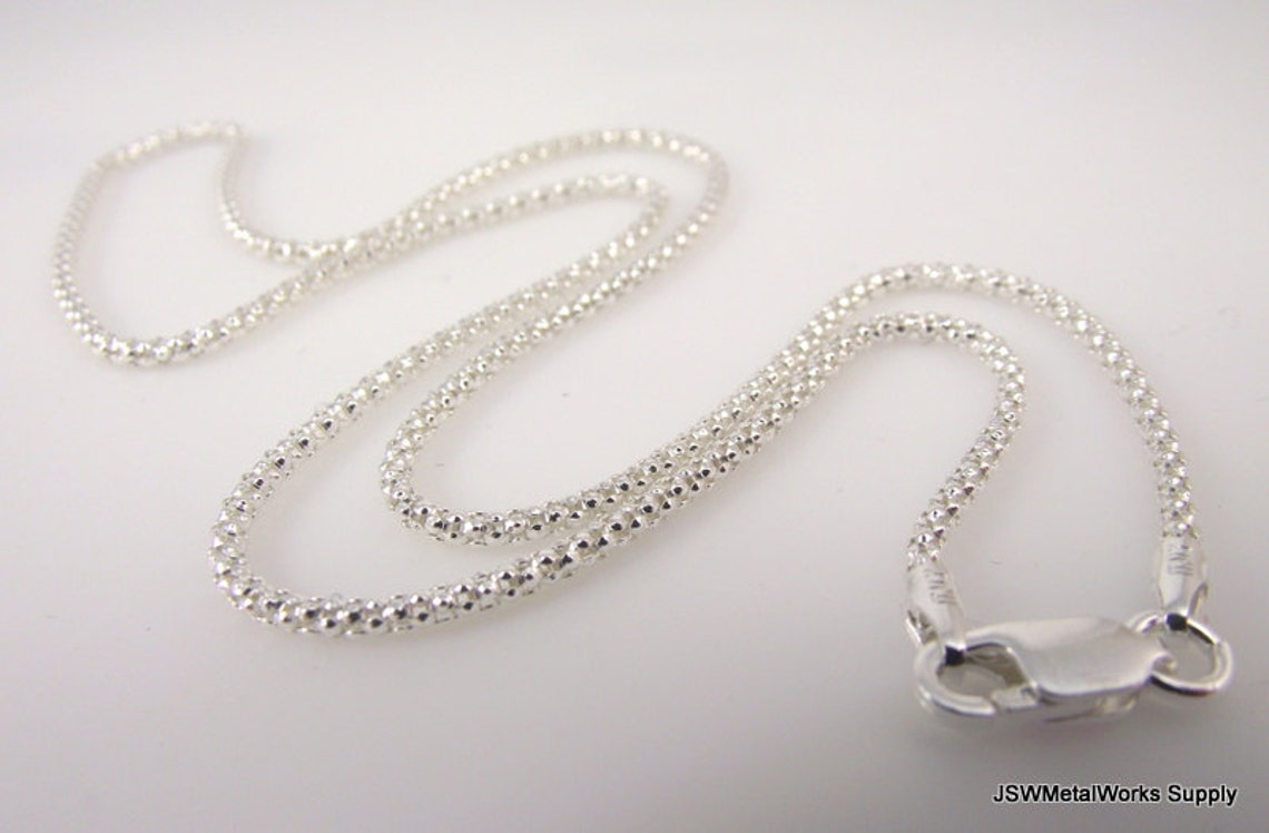 1.8mm Bombata Sterling Silver Finished Chain, 1.8mm 18 or 20 Inch ...