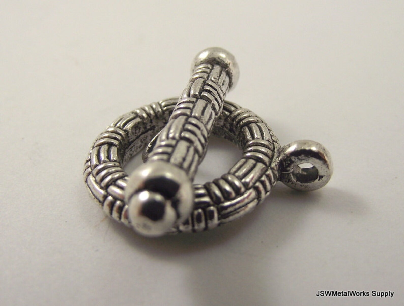 2 Basket Weave Pewter Toggle Clasps Sturdy Antiqued Silver | Etsy