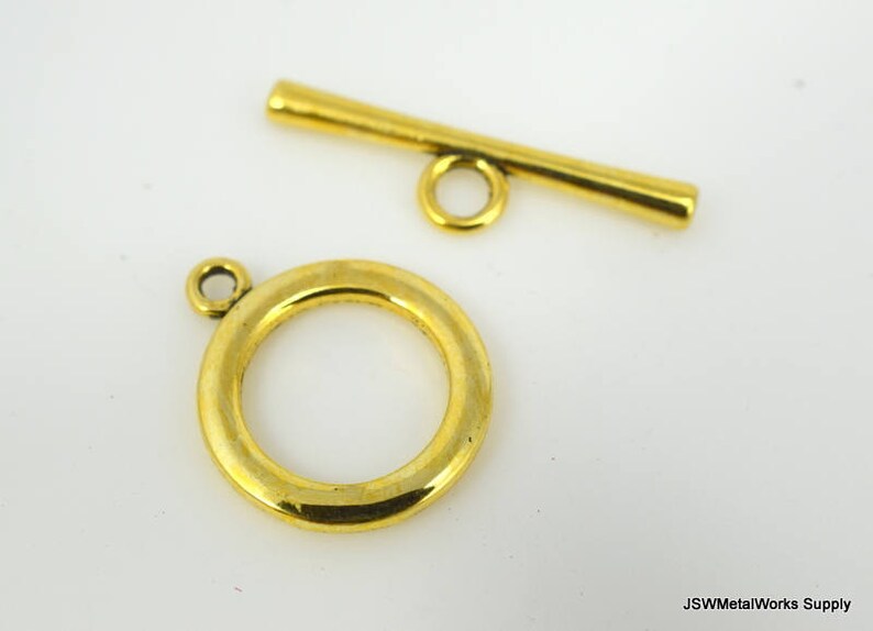 2 Large Golden Flare Pewter Toggle Clasp Finding, Large Gold Toggle ...