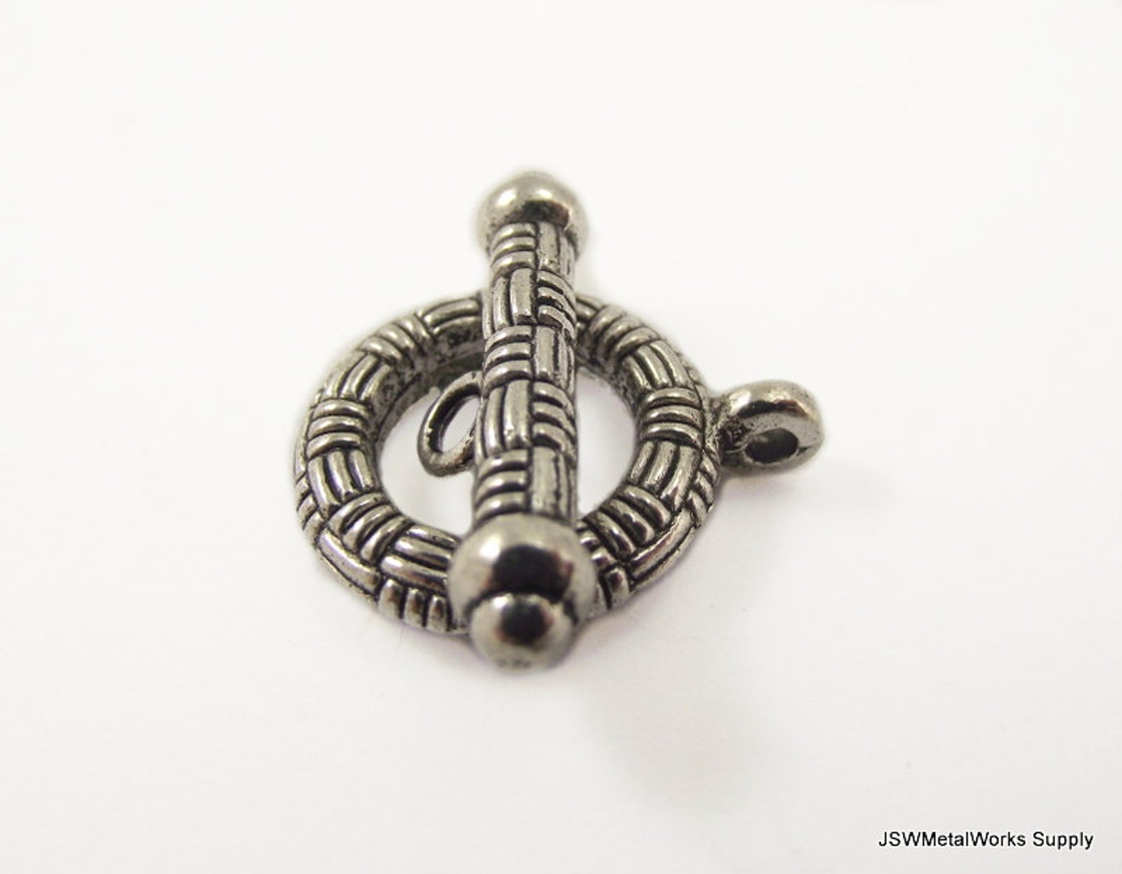 2 Basket Weave Pewter Toggle Clasps Sturdy Antiqued Silver - Etsy