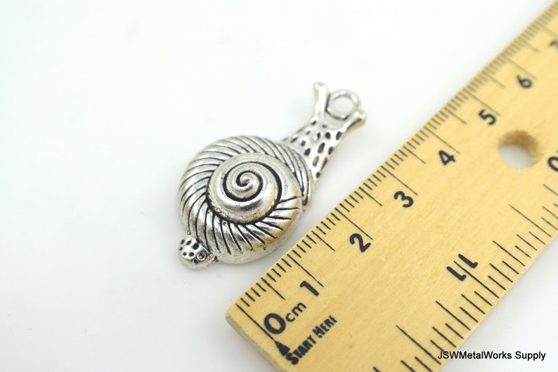 Silver Snail Pewter Charms Antiqued Silver Snail Charm for - Etsy