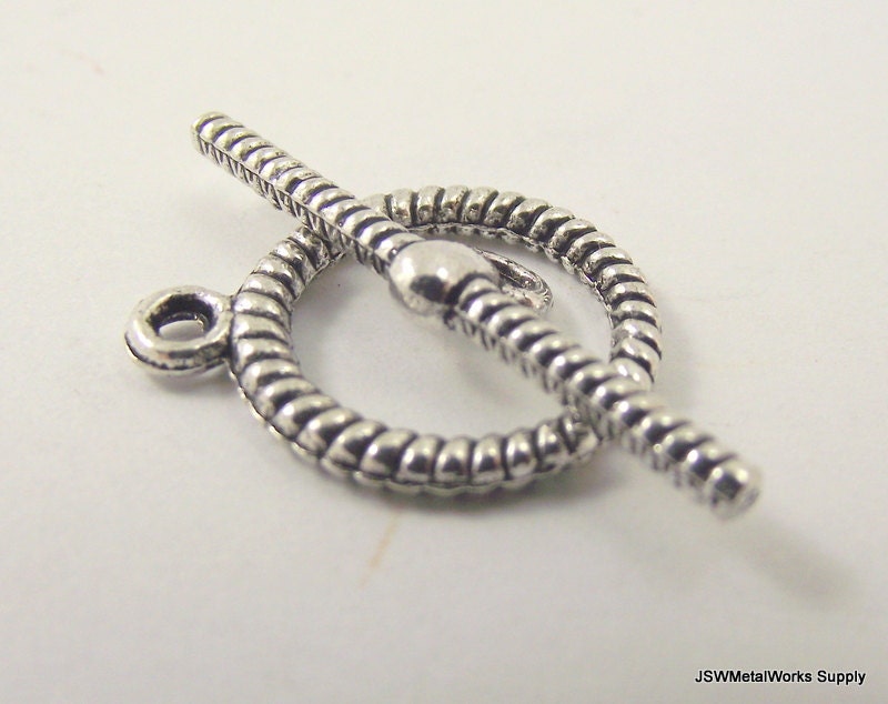 2 Rope Antiqued Silver Pewter Toggle Clasp Ornate Silver | Etsy