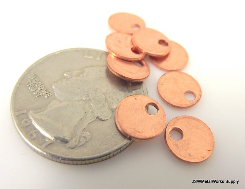 25 0.35 Inch Copper Tags Small Blank Discs 0.35 | Etsy