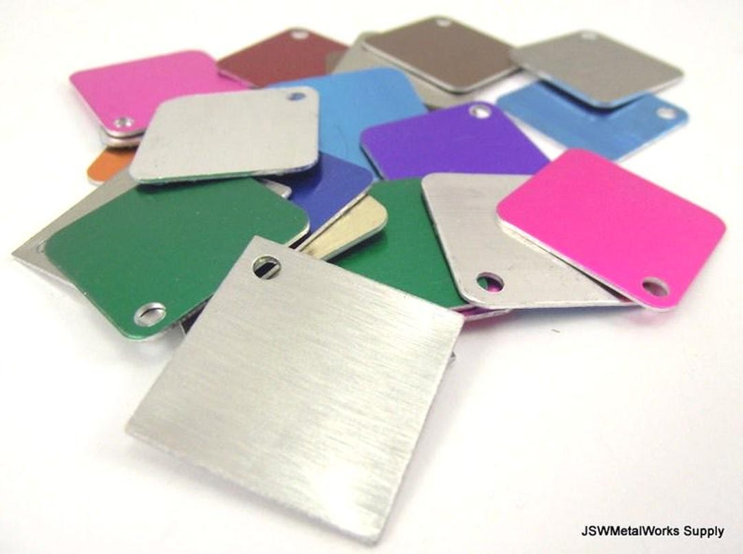 1" Square Stamping Blanks, Economical Anodized Aluminum Discs, Blank ...