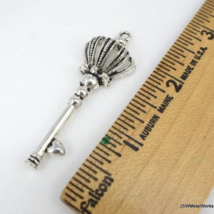 Four (4) Royal Skeleton Ornate Key Pendant, Large Pewter Charm Pendant ...