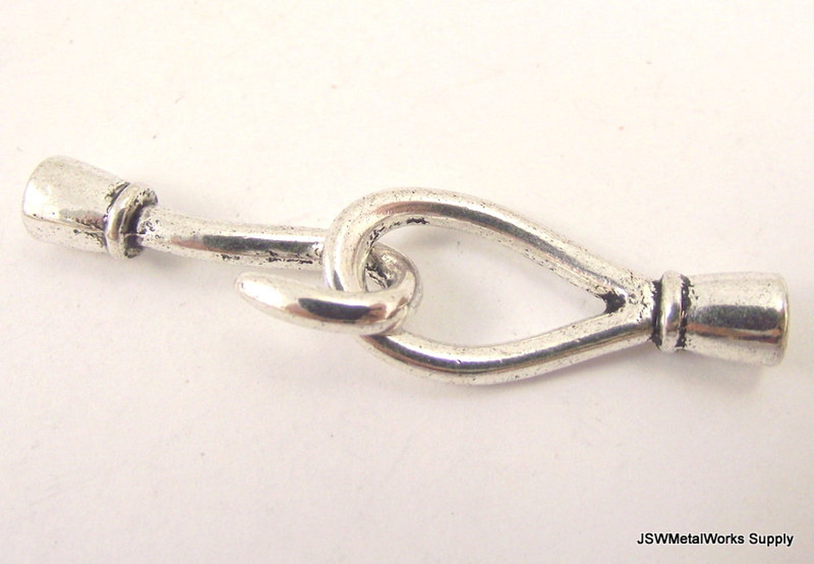 3 Pewter Hook & Eye Toggle Clasp Antiqued Silver Pewter - Etsy