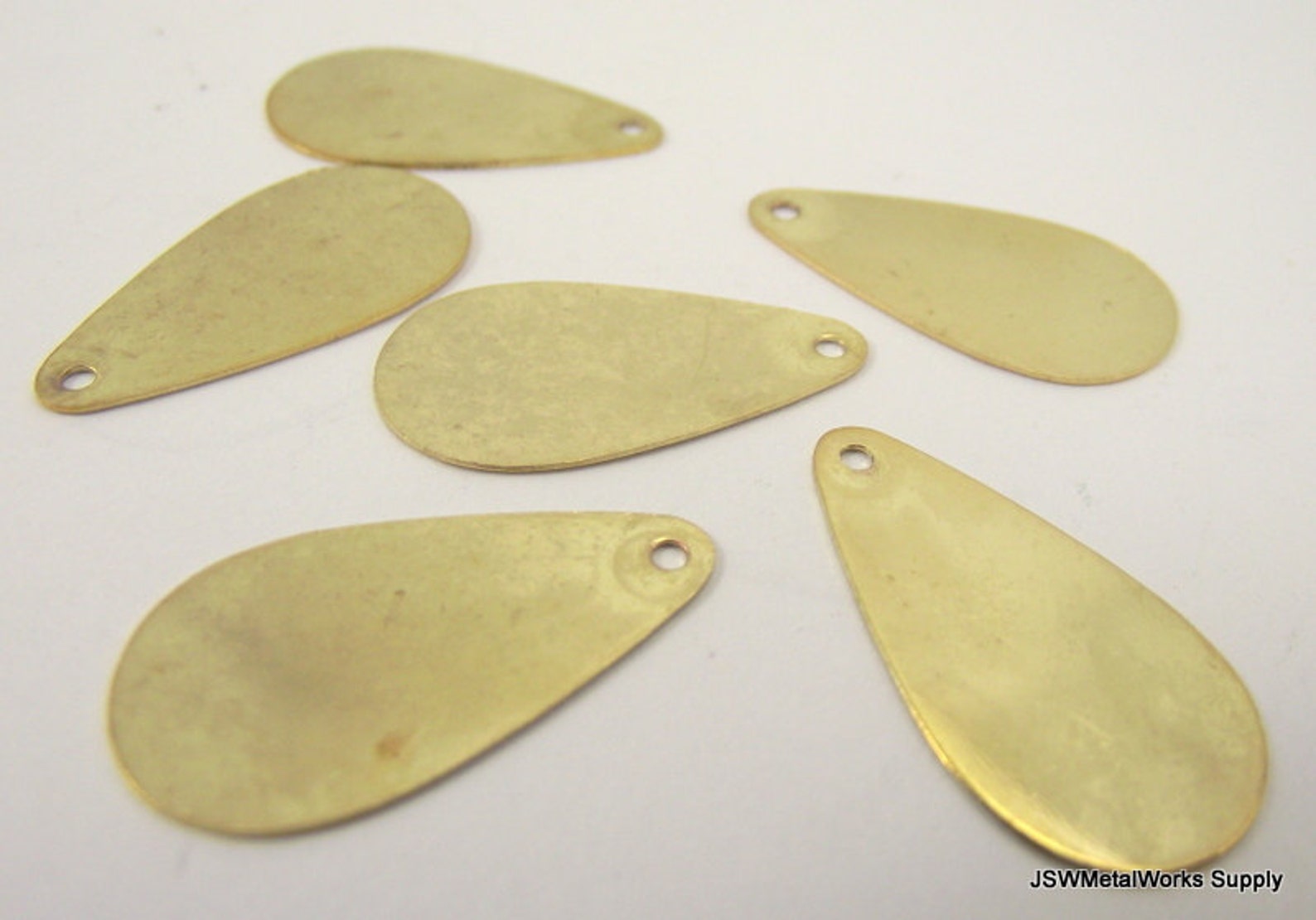 24mm Patina Gold Plated Brass Teardrop Tag Charms, Blank Discs, Gold ...