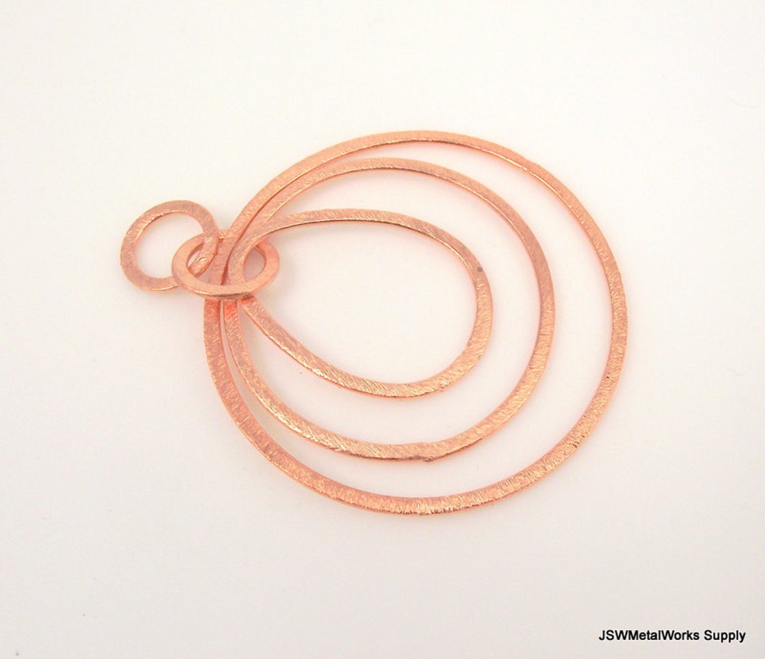 Loopy Copper Pendant With Teardrop, Large Focal Pendant With Graduated ...
