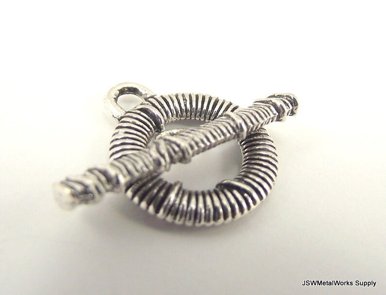 3 Decorative Antiqued Silver Pewter Toggle Clasp, Pewter Clasp, Wire ...